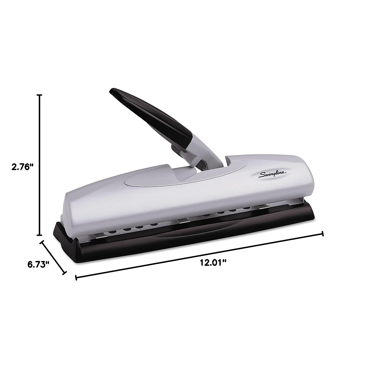 Swingline Desktop Hole Punch, Light Touch Metal Hole Puncher with Adjustable System for 2-7 Holes, Low Effort Paper Punch, Home School & Home Office Supplies, 20 Sheet Capacity, Black/Silver (74030)