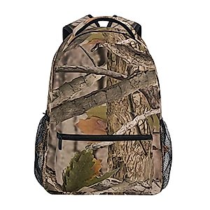Krafig Forest Camouflage Boys Girls Kids School Camo Backpacks Bookbag, Elementary School Bag Travel Backpack Daypack