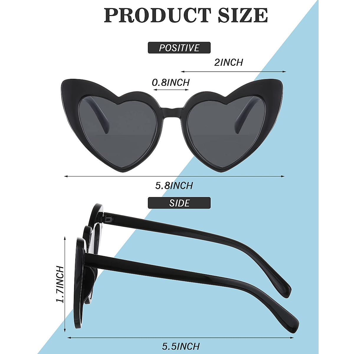 Flutesan 20 Pairs Heart Shaped Sunglasses Vintage Heart Glasses Women Bachelorette Sunglasses for Wedding Party(White, Black with Gray Lenses)