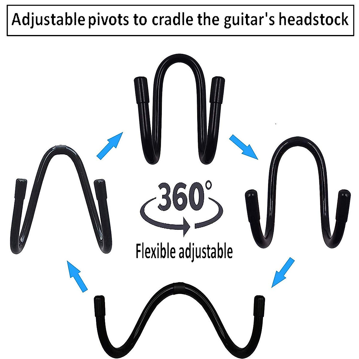 Pack of 2 , Rack with Adjustable Hooks Equipment Organizer Storage — W Claw Wall Mount Football Holder Ball Display Rack for Helmet, Gloves, Coats, Hats/Metal and Silicone Rubber Black Finish.