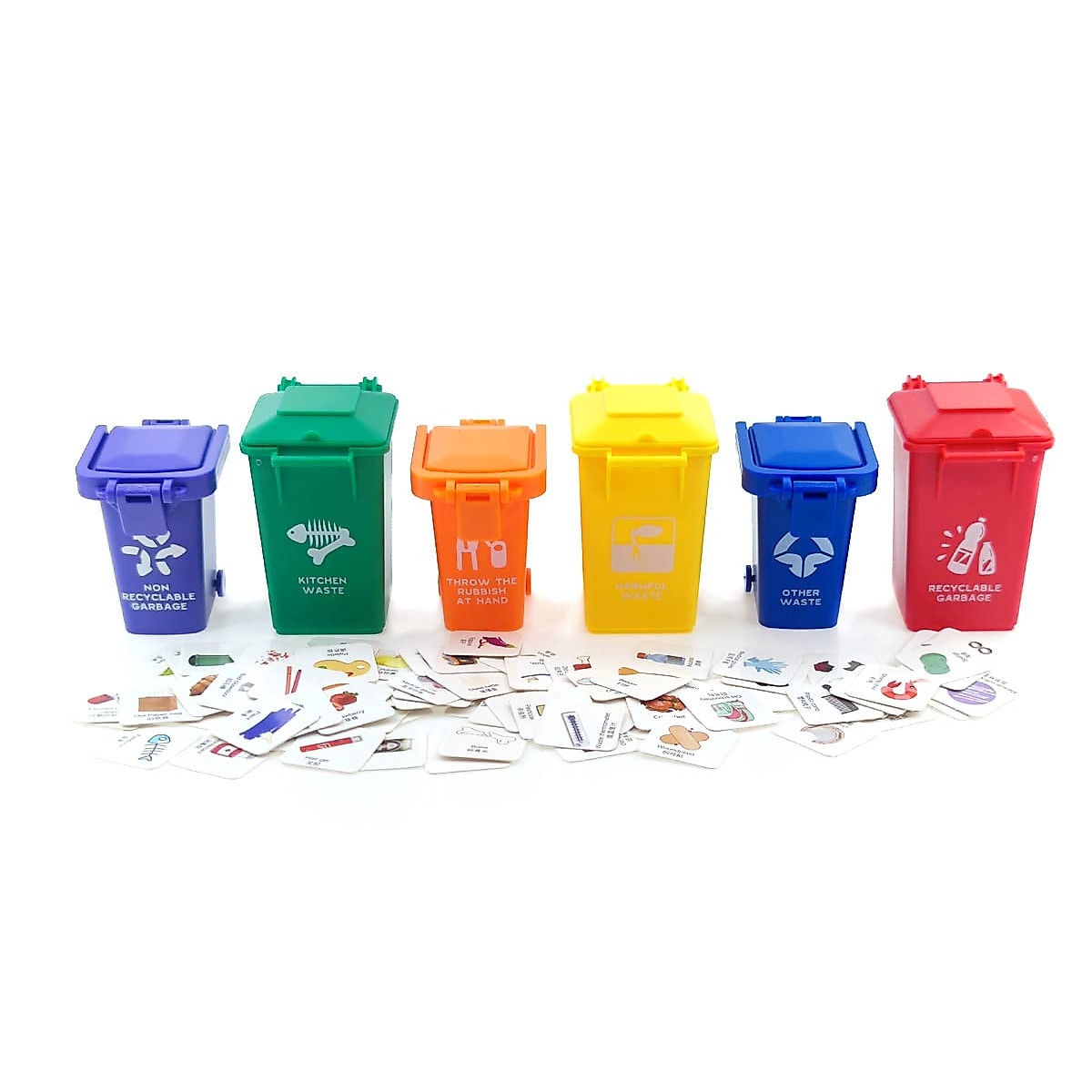 Nuanmu Trash Can Toy Kids Push Toy Vehicles Garbage Can 2 Style of 6 Colors