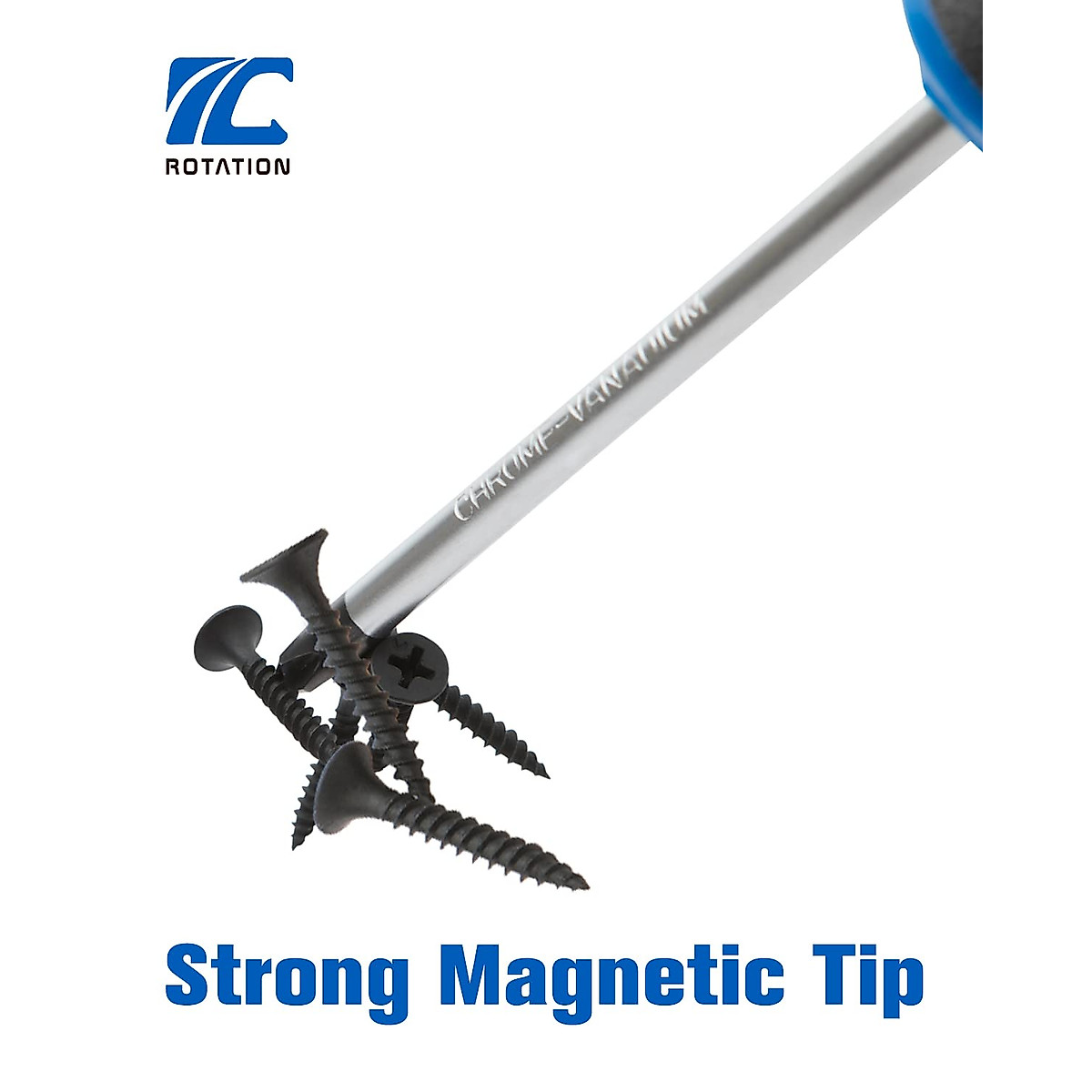 6PCS Magnetic Tip Screwdriver Set, 3 Phillips and 3 Flat, Professional Cushion Grip | 6-Piece Hand Tools Set