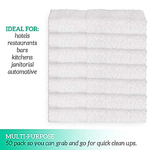 GREEN LIFESTYLE Bulk Washcloths 12x12 50 Pack - Face Towel, Wash Clothes for Body and Face - 100% Pure Cotton Wash Cloths for Your Body (White)