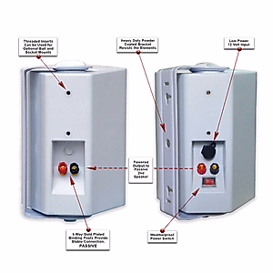 Sound Appeal Wireless Streaming 6.50" Indoor/Outdoor Weatherproof Patio Speakers, Bluetooth Speaker (White - Pair)