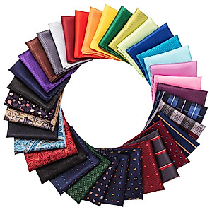 SATINIOR 36 Pieces Men's Pocket Square Handkerchief Suit Pocket Square for Men Soft Colored Hankies for Men Party Wedding, Multicoloured, 8.3 x 8.3 Inch
