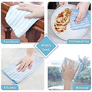 Microfiber Cleaning Cloth Absorbent Kitchen Towels Dish Cloths Washable 12×12in 10 Pack Reusable Cleaning Rags for Car Gardens Kitchen Hand Glass Windows Mirrors No Odor