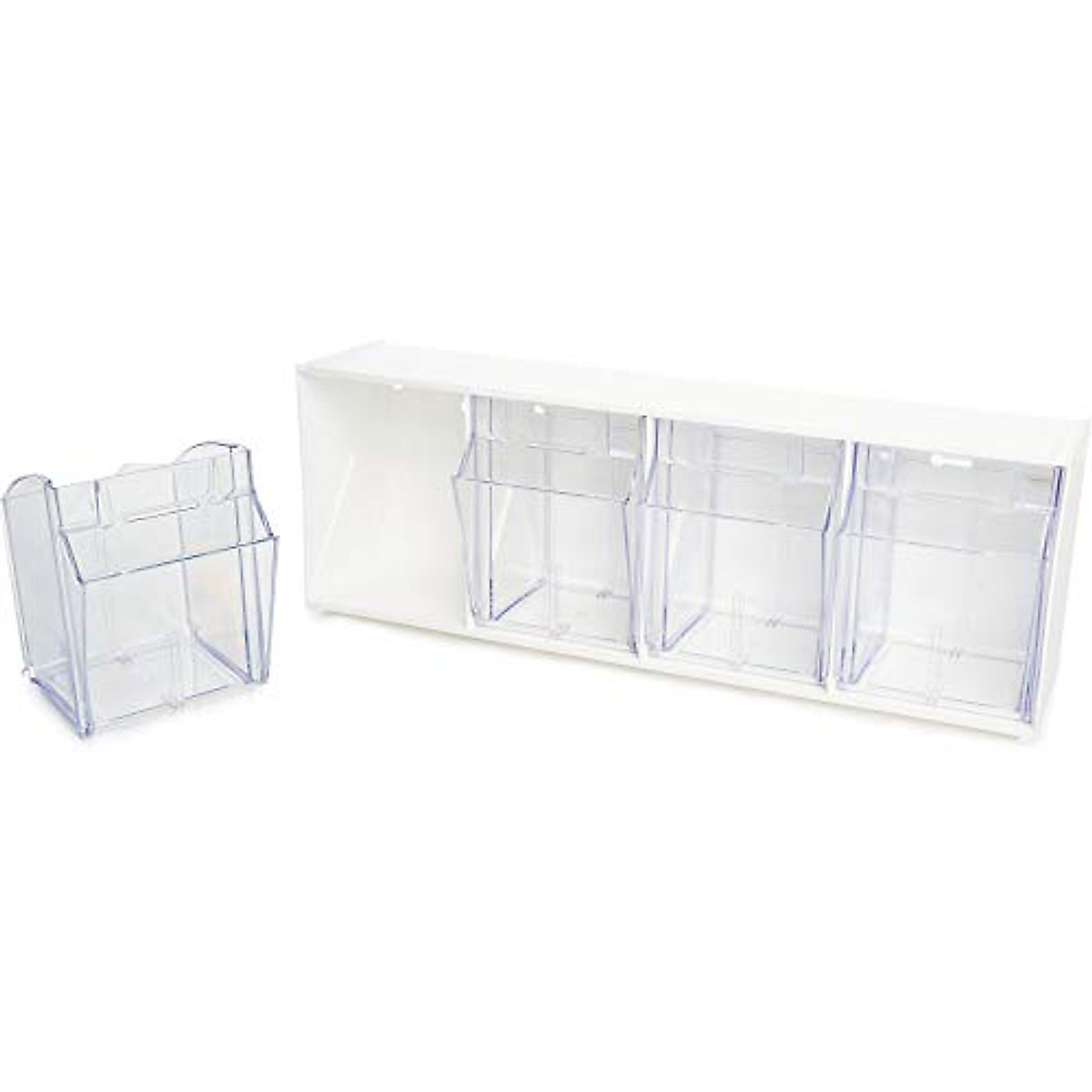 Deflecto Interlocking Multi Storage Organizer Tilt Bin, White