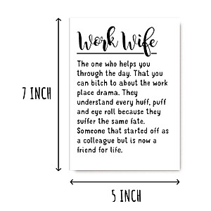 EruditeGifts Greeting Card - Work Wife/Bestie Birthday Card - Premium Heavy Cardstock - Includes Envelope - 5 x 7 inches