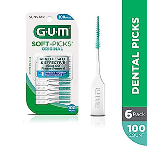 GUM Soft-Picks Original Dental Picks, 100 Count (Pack of 6)