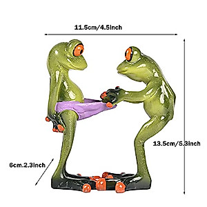 Sungmor Novelty Frog Figurines Collectibles Frog Statues, Miniature Frog Sculptures Home Decor,Funny Frog Statues for Yard and Garden, Resin Frog Ornament for Home Desk Decoration