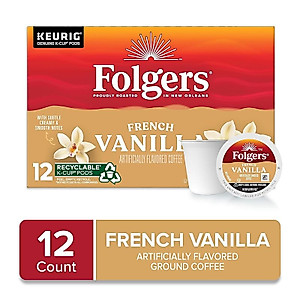 Folgers, Gourmet Selections, K-Cup Single Serve Coffee, 12 Count, 3.38oz Box(Pack of 3) (Vanilla Biscotti)