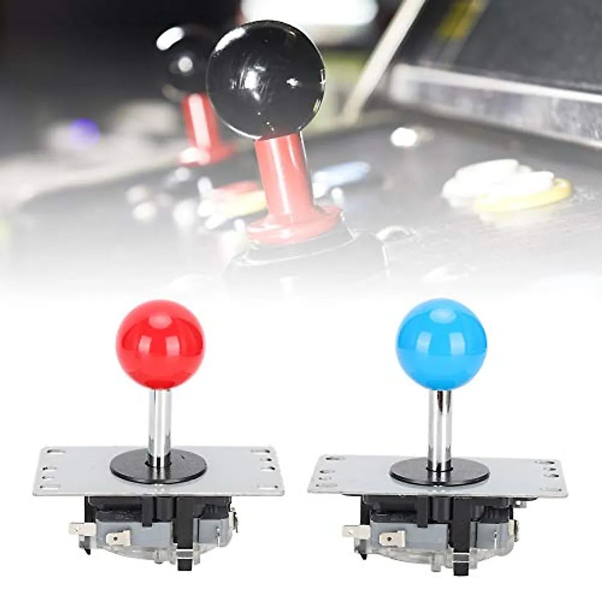 USB Game Set, Fighting Game Accessory Professional Made Can Be Connected to Button Lights Can Be Connected to Various Devices for Silky Arcade Experience(Double Suit Blue + red)