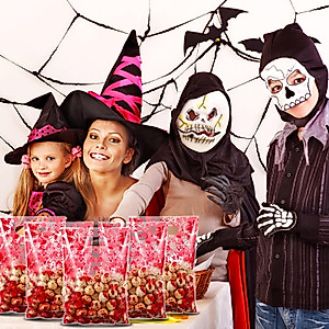 Pajean 100 Pcs Halloween Goody Bags,Scary Halloween Candy Bags Bloody Cellophane Bag Halloween Treat Bags Handprint Gift Bags for Horror Zombie Splatter Trick or Treat Party Favors,9.8x6.7 Inch