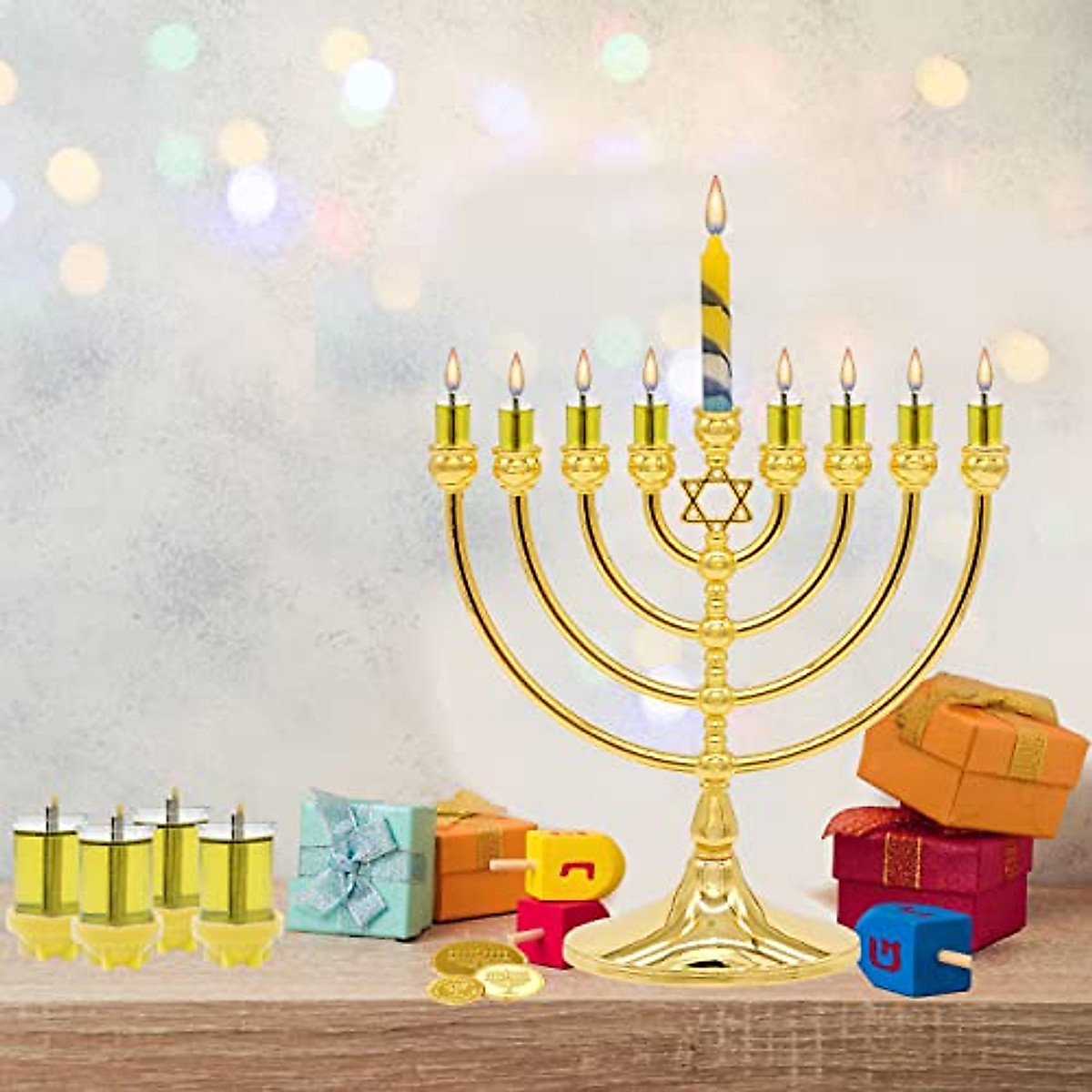 Hanukkah Pre-Filled Olive Oil Glass Cup Candles, 2.5 Hours, 100 Percent Olive Oil Pre-Filled Ready to Use - 44 Cups for All 8 Nights of Hanukkah