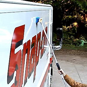 TERAVAN 8 Inch Blue Obround Medium Soft Flow Through Brush with Flagged Ends for RV's and Larger Vehicles