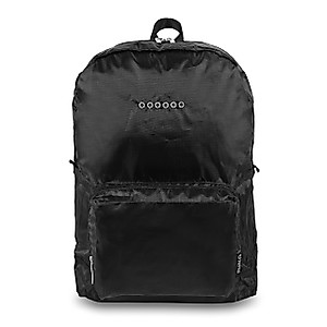 J World New York Buena Folding Backpack, Black, 6 X 11 X 15.7 (H X W X D)
