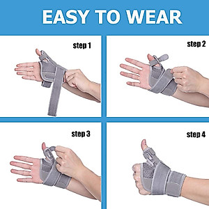Adjustable Wrist Support Brace Thumb Splint Stabilizer Hand Support Ligament Injury Arm Protection Strap Corrector (Common to left and right)