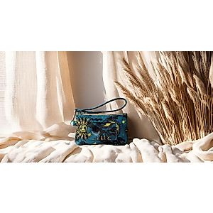 surfer id case wallet for women for lanyards, Zip Driver Licence Holder((Sun Moon)