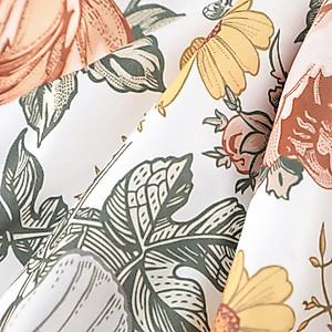 3PCS Crib Bedding Set Baby Minky Blanket Nursery Bed Skirt Set for Baby Girls & Boys (Retro Chrysanthemum,3pc Set)