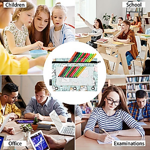 Kawaii Cute Cat Binder Pencil Pouch for 3 Ring Pencil Pouch with Zipper Clear Window Pencil Case Pencil Pouches Bags for Travel Office Supplies Cosmetic, 2 Pack