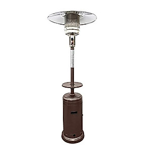 Hiland AZ 48,000 BTU Hammered Bronze Stainless Steel Patio Heater with Table