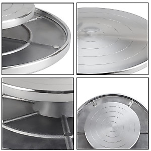 WNGDUA Pottery Turntable 8"/20CM Double-Sided Pottery Wheel Rotating Turntable DIY Clay Tools Sculpting Rotary Plate Aluminium Alloy Cake Turntable Stand Ceramic Sculpting Pottery Cake Turntable