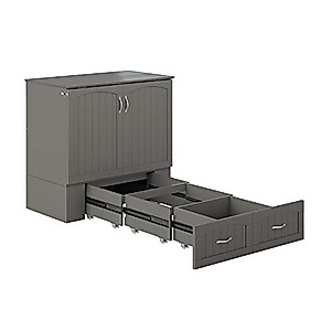 AFI Southampton Murphy Bed Chest with Charging Station, Twin XL, Grey