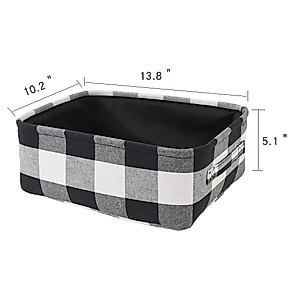 INough Christmas Buffalo Plaid Storage Basket Low Gifts Baskets Christmas Basket for Kids Collapsible Toy Basket Farmhouse Decor Christmas Gifts Toy Box for Baby/Office/Bedroom
