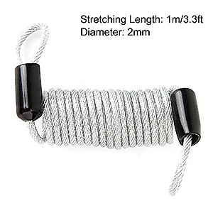 Pinsofy Wire Lock Steel Wire Lock, Bicycle Lock, Anti Theft Secure Durable for Luggage Bicycle Helmet