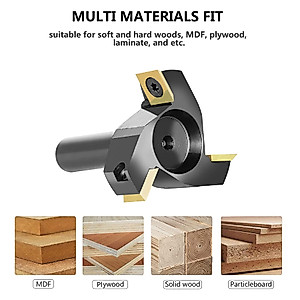 SpeTool CNC Spoilboard Surfacing Router Bit 1/2 Shank 2 Inch Cutting Diameter, Slab Flatting Router Bit Carbide Insert Planing Bit Wood Bottom Cleaning