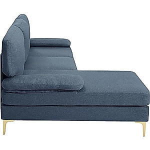 ATY 80" L Shape Sectional Sofa with Chaise, Modern 3-Seater Corner Couch for Small Space, Easy Assemble, Navy Blue