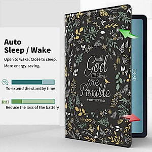 EDGFRTOIO for Galaxy Tab S8 2022 Case/Galaxy Tab S7 Tablet Case 2020 11", Slim Folio Stand Multi-Angle Auto Sleep/Wake Leather Cover for Samsung Galaxy Tab S8 11 Inch, Bible Quote Matthew 19:26