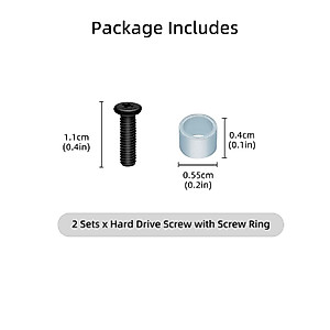 Mcbazel 2Pcs PS5 SSD Screw and 2Pcs Ring Replacement for PS5, Solid State Drive Repair Accessories (NOT for PS5 Slim)