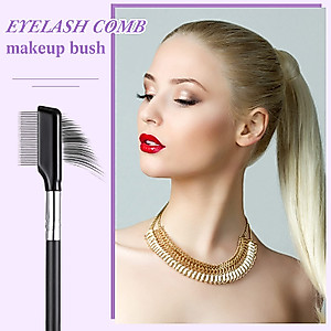 Metal Eyelash Brush 2 Pieces Grooming Eyelash Separator Mascara Metal Separated Lash Make up Brush Comb Cosmetic Separator Curler Eye Makeup Tool for Women