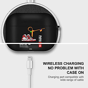 EJMM for Airpods Pro Case, Special Designed Hot Off Sport Patten Airpods Pro Case Cover Compatible Airpods Pro 2019 for Men Women,Black Red Shoes