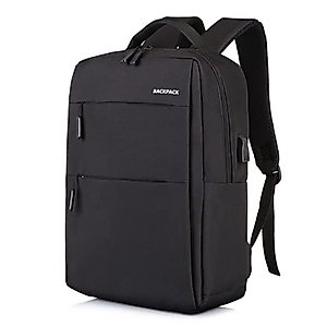Laptop Backpack, Laptop Backpack 15.6 inch,Durable Business Travel Laptops Backpack with USB Charging Port, Water Resistant College School Computer Bag Gifts for Men & Women Fits Notebook, Black
