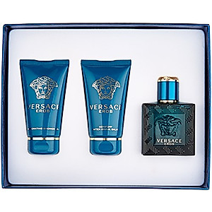 Versace EROS Gift Set for Men 1.7 oz EDT + 1.7 oz Shower Gel + 1.7 oz Aftershave Balm, Combo
