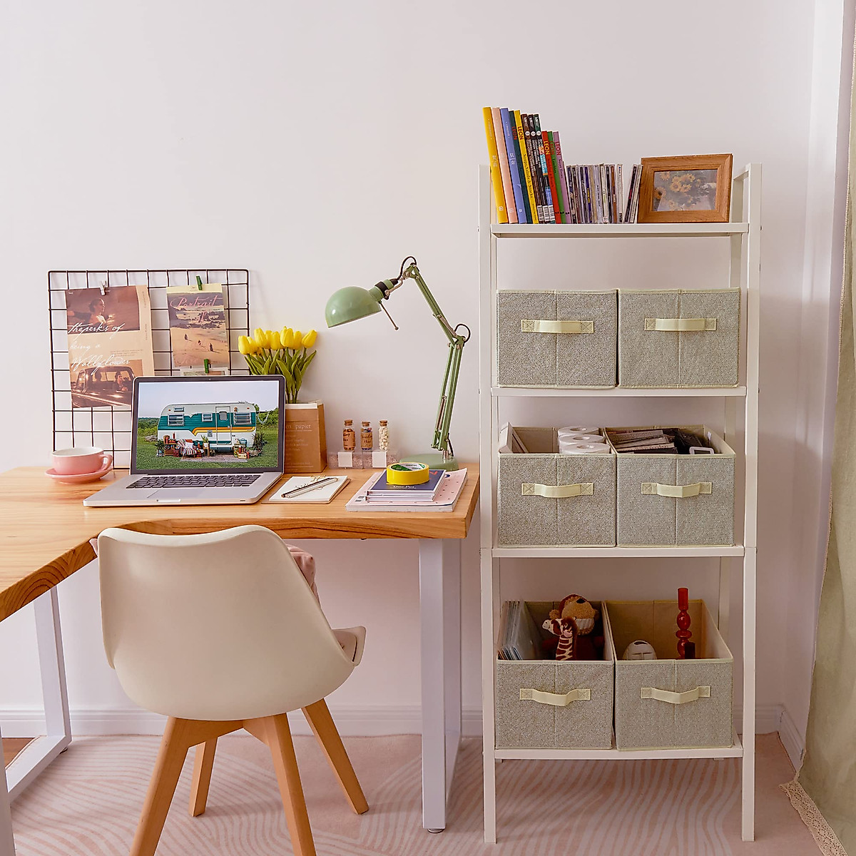 GRANNY SAYS Bundle of 3-Pack Wardrobe Storage Bins & 3-Pack Trapezoid Storage Bins for Closet Shelves