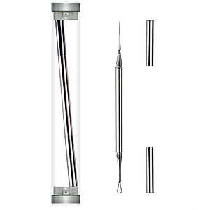 Professional Facial Milia Removal and Whitehead Extractor & Lancet - Double Ended Circle Loop & Sharp Needle Pimple Popper Tool - 2-in-1 Blackhead & Blemish Remover - Zit and Pimple Acne Removal