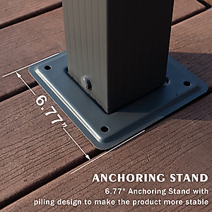 Kozyard Morgan Outdoor Extra-Large Gray Aluminum Frame Pergola with Sunshade Canopy (10'x13', Beige)