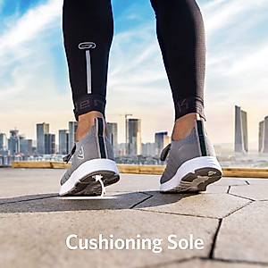 PEAK Mens Lightweight Walking Shoes Comfortable Slip On Sports Sneakers for Tennis, Gym, Running, Casual Workout Grey