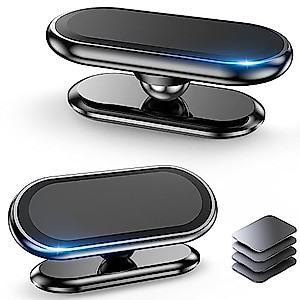 【2-Pack】 Magnetic Phone Holder for Car, [ Super Strong Magnet ] [ 4 Metal Plate ] Carmount 2.0 Magnetic Phone Mount [ 360° Rotation ] Universal Dashboard Adhesive Magnetic Phone Holders for Your Car