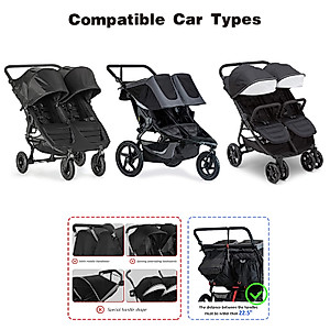 Joiify Large Double Stroller Organizer for BOB Duallie & Baby Jogger City Mini GT, Insulated Cup Holders & 6 Pockets, Parent Console Caddy Bag