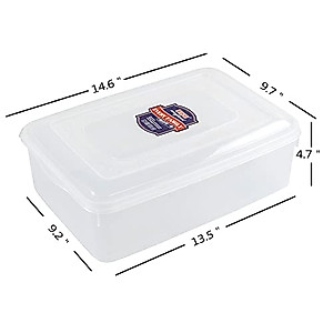 Anbers 11-Quart Clear Storage Containers Box Bin with Lid, 2-Pack