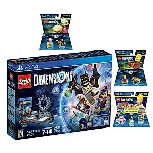 Lego Dimensions Starter Pack with The Simpsons Homer Level Pack Bart Simpson and Krusty Fun Packs PS4