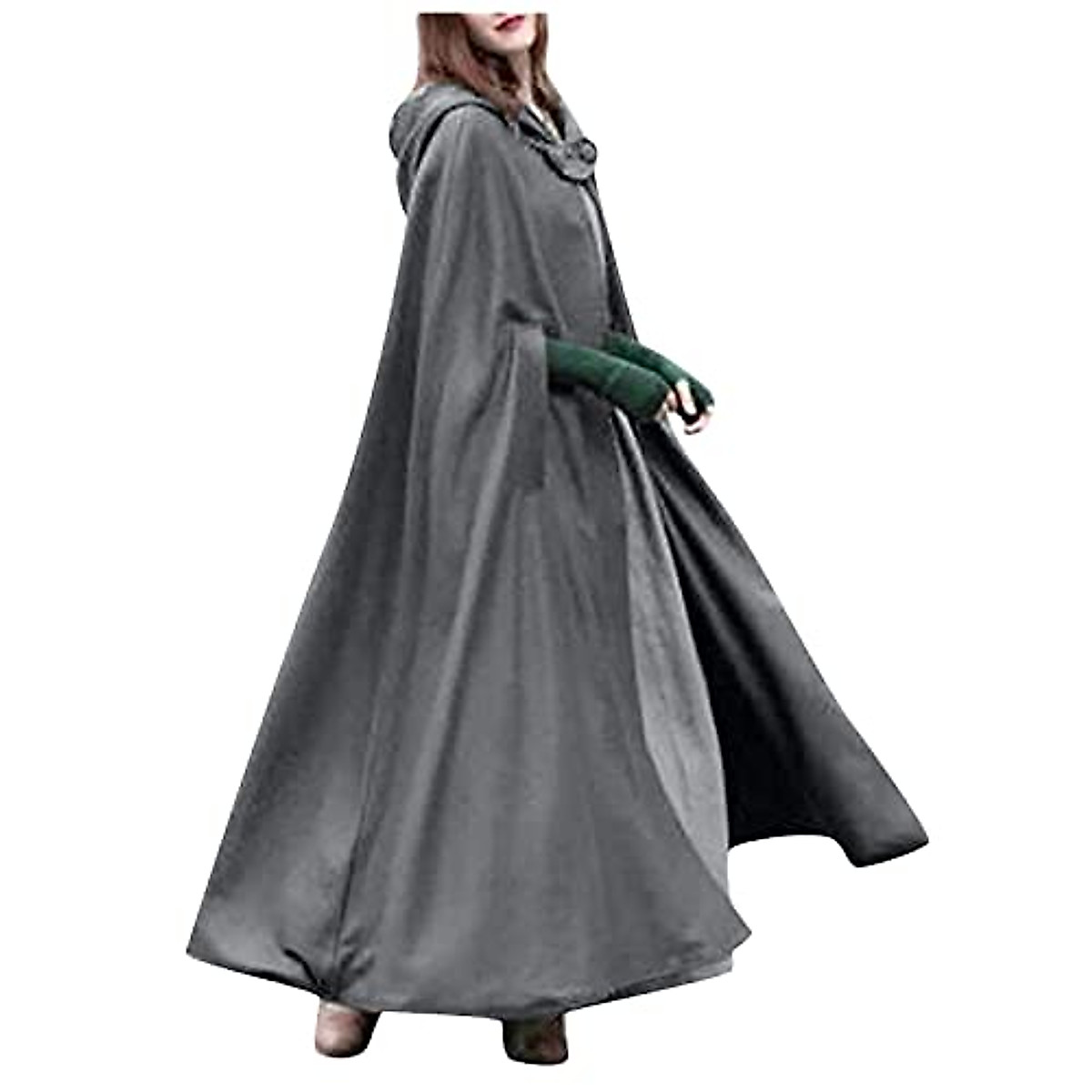 Long Puffer Coat Women, Steampunk Jacket Trench Coat Open Front Cardigan Jacket Coat Cape Cloak Plus Pea Coats For Women Plaid Vest Jackets Womens Packable Coats Jackets (XL, Gray)