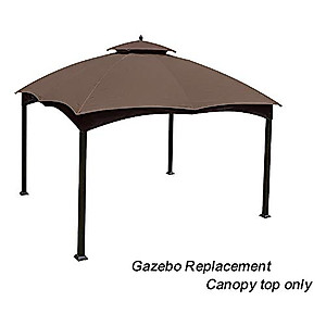 Eurmax USA High Performance Replacement Canopy Top for Lowe's Allen Roth Heavy Duty Gazebo Roof Gazebo Top with Air Vent 10X12 Gazebo Cover #GF-12S004B-1, Replacement Top Only（Brown）