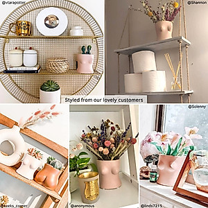 Boob Planter Body Vase Female Form Bust Flower Vase w/Drainage Hole, Speckled Matte Pink Ceramic, Modern Boho Home Decor Cute Small Indoor Plant Pot Feminine Women Shaped Sculpture Unique Boob Gifts