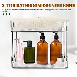 Cabilock Bathroom Organizer Countertop Shelf Bracket Bathroom Shelf Tiered Vanity Shelf Organizer Holder 2-Tier Versatile Kitchen Rack Bathroom Organizer Countertop Shelf Bracket