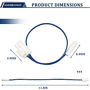 6500JB2002X Refrigerator Temperature Sensor Fits for LG, Replaces AP5594347 PS3636270 6500JB2002P 2651043 AH3636270 EA3636270, Refrigerator Thermistor for LG LFX25960SB LFX25960ST LFX25960SW